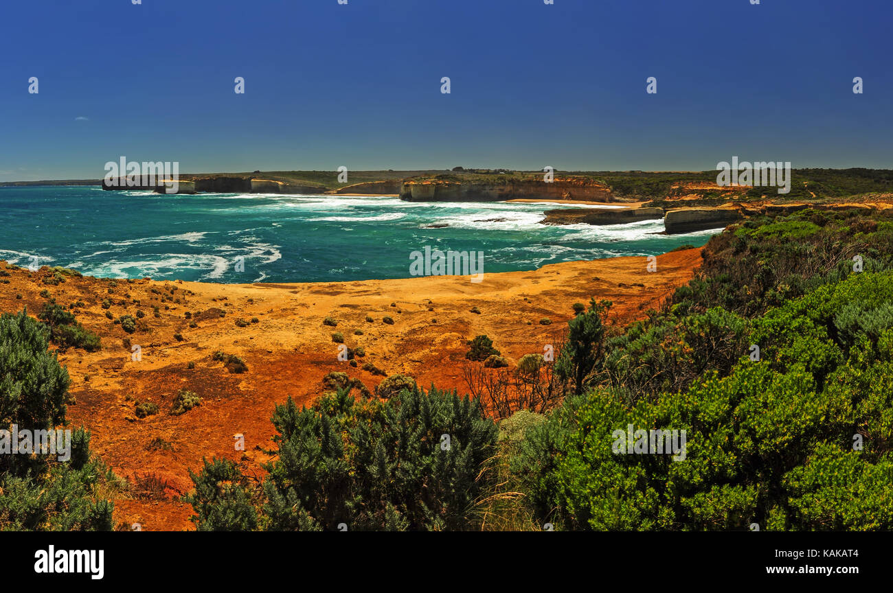 All shades of blue of the Pacific ocean. The Australian coast Stock ...