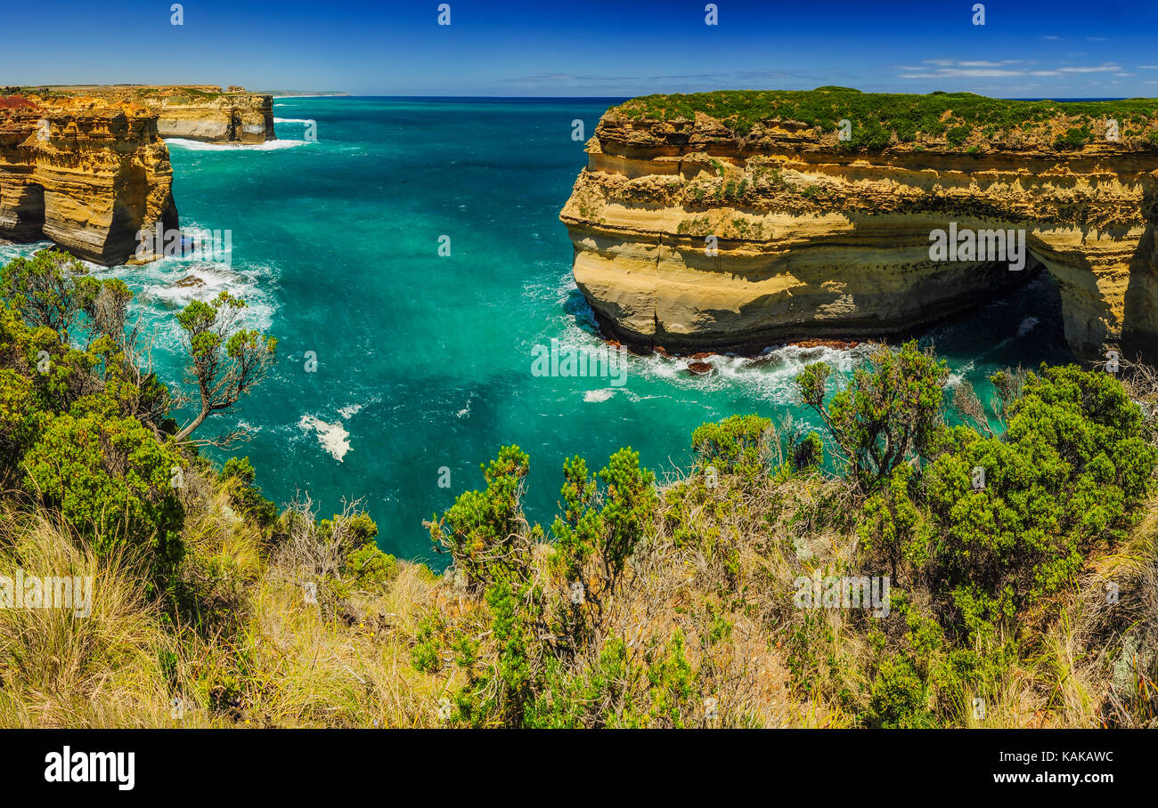 All shades of blue of the Pacific ocean. The Australian coast Stock ...