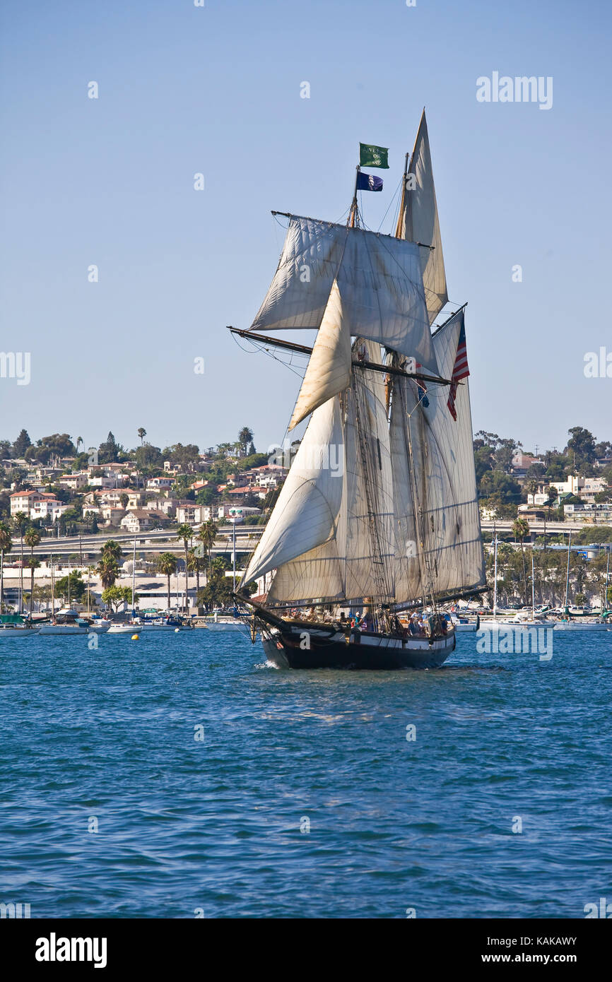 Tall Ship Lynx at the Festival of Sail in San Diego, CA US. Lynx is an ...