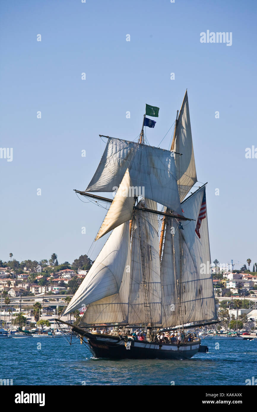 Tall Ship Lynx at the Festival of Sail in San Diego, CA US. Lynx is an ...