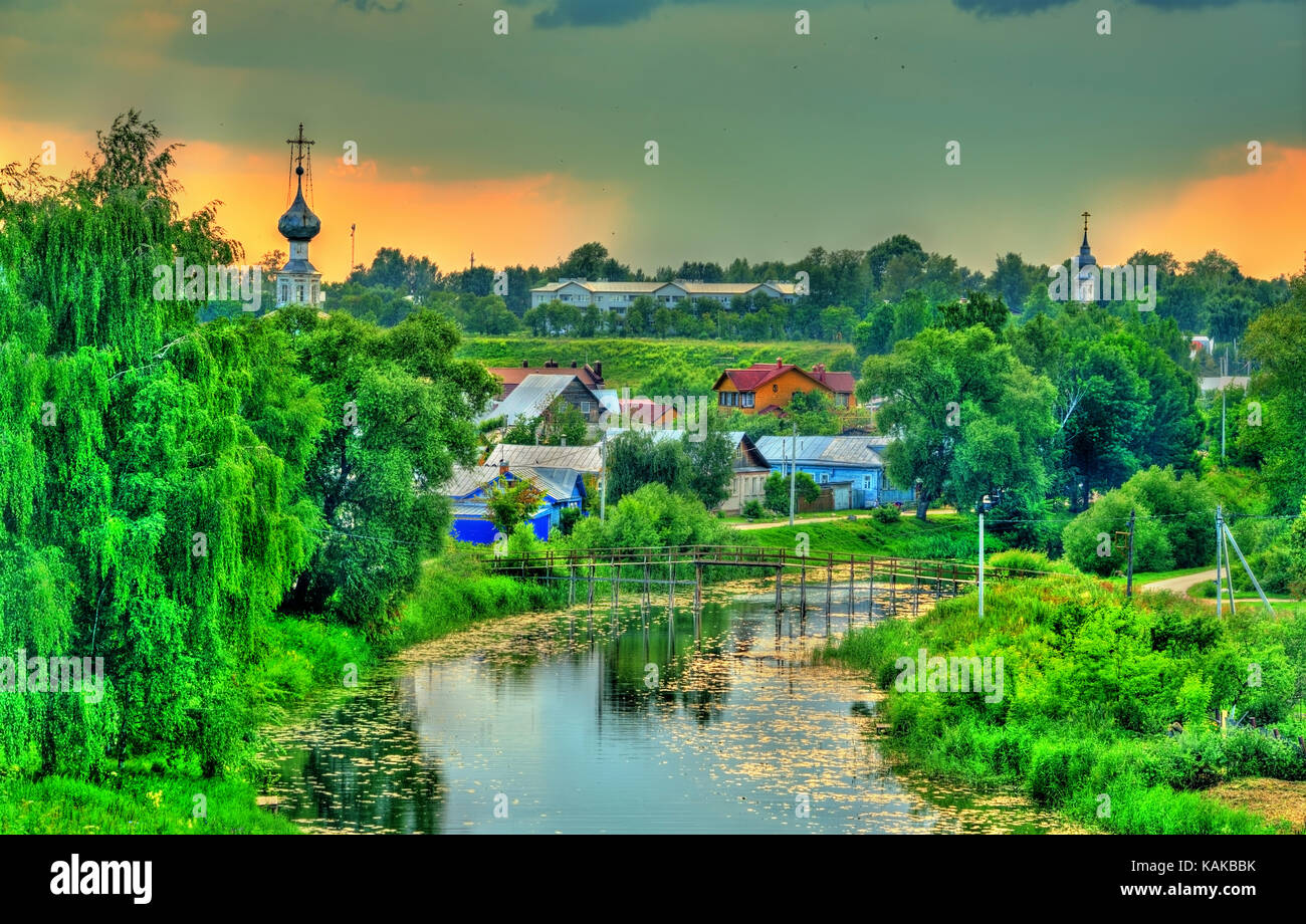 Suzdal town over the Kamenka river in Russia Stock Photo - Alamy