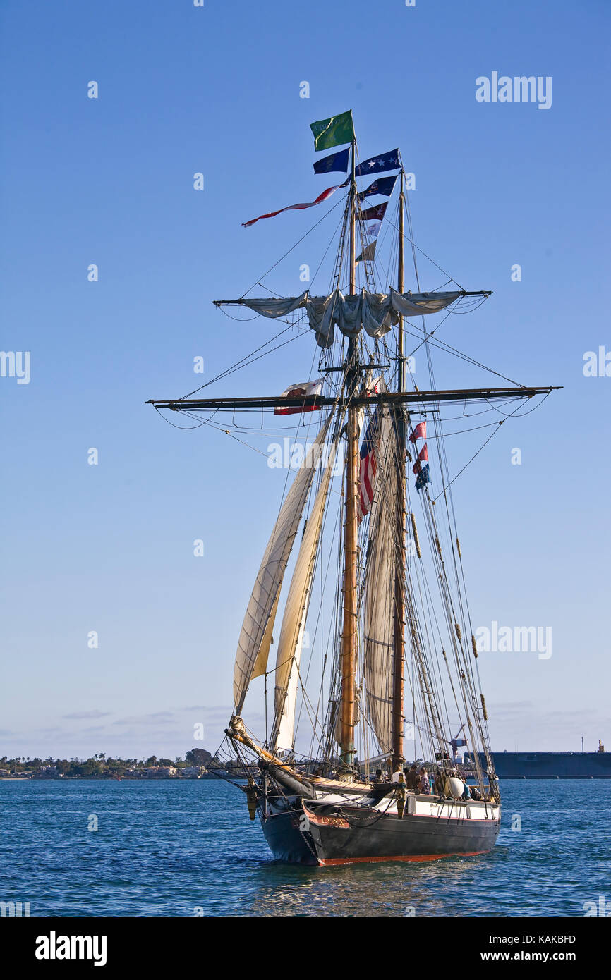 Tall Ship Lynx at the Festival of Sail in San Diego, CA US. Lynx is an ...