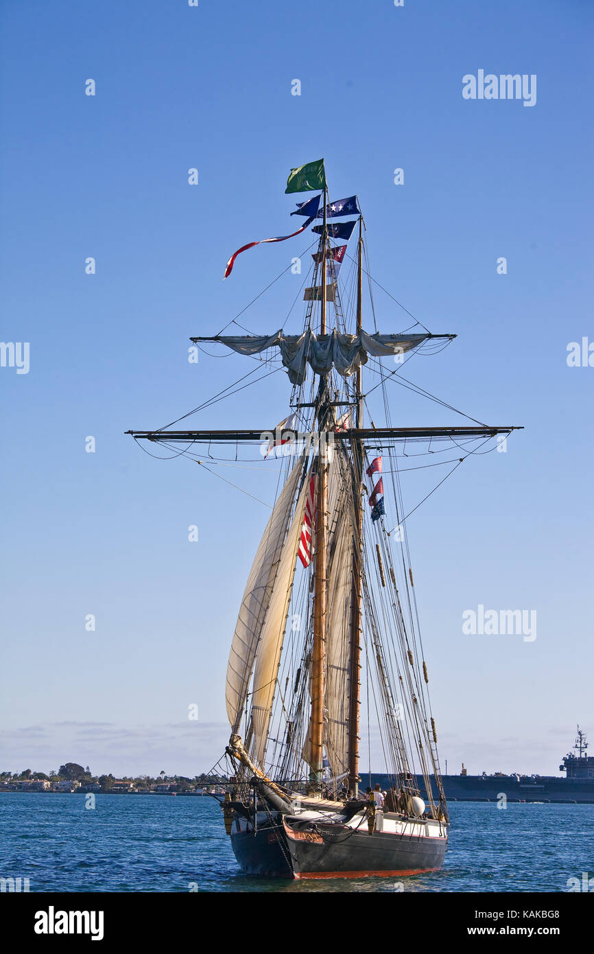 Tall Ship Lynx at the Festival of Sail in San Diego, CA US. Lynx is an ...