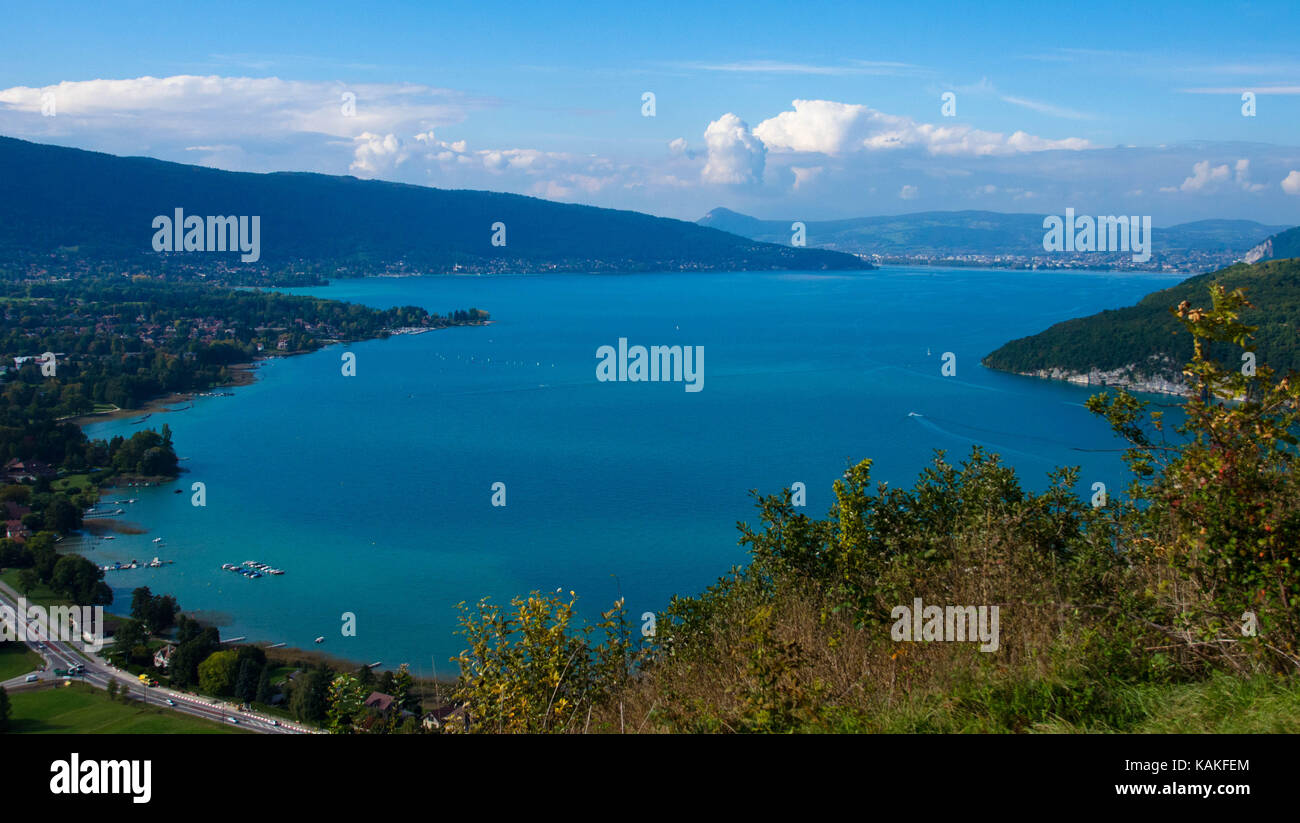 View to the beautiful lake of Annecy in the french alps Stock Photo - Alamy