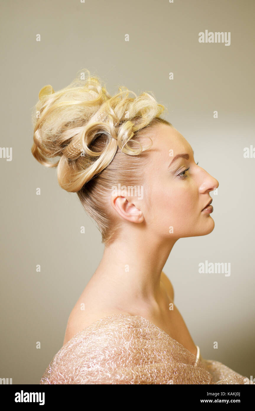 Beautiful blonde girl - head and shoulders Stock Photo - Alamy