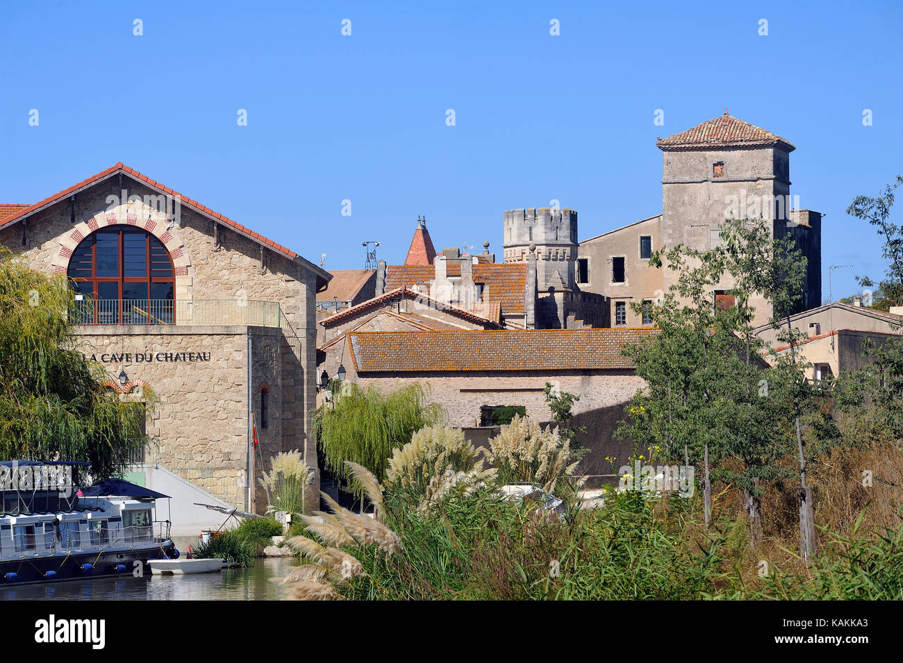 the village of Colombiers on the Canal du Midi is a tourist stop for ...