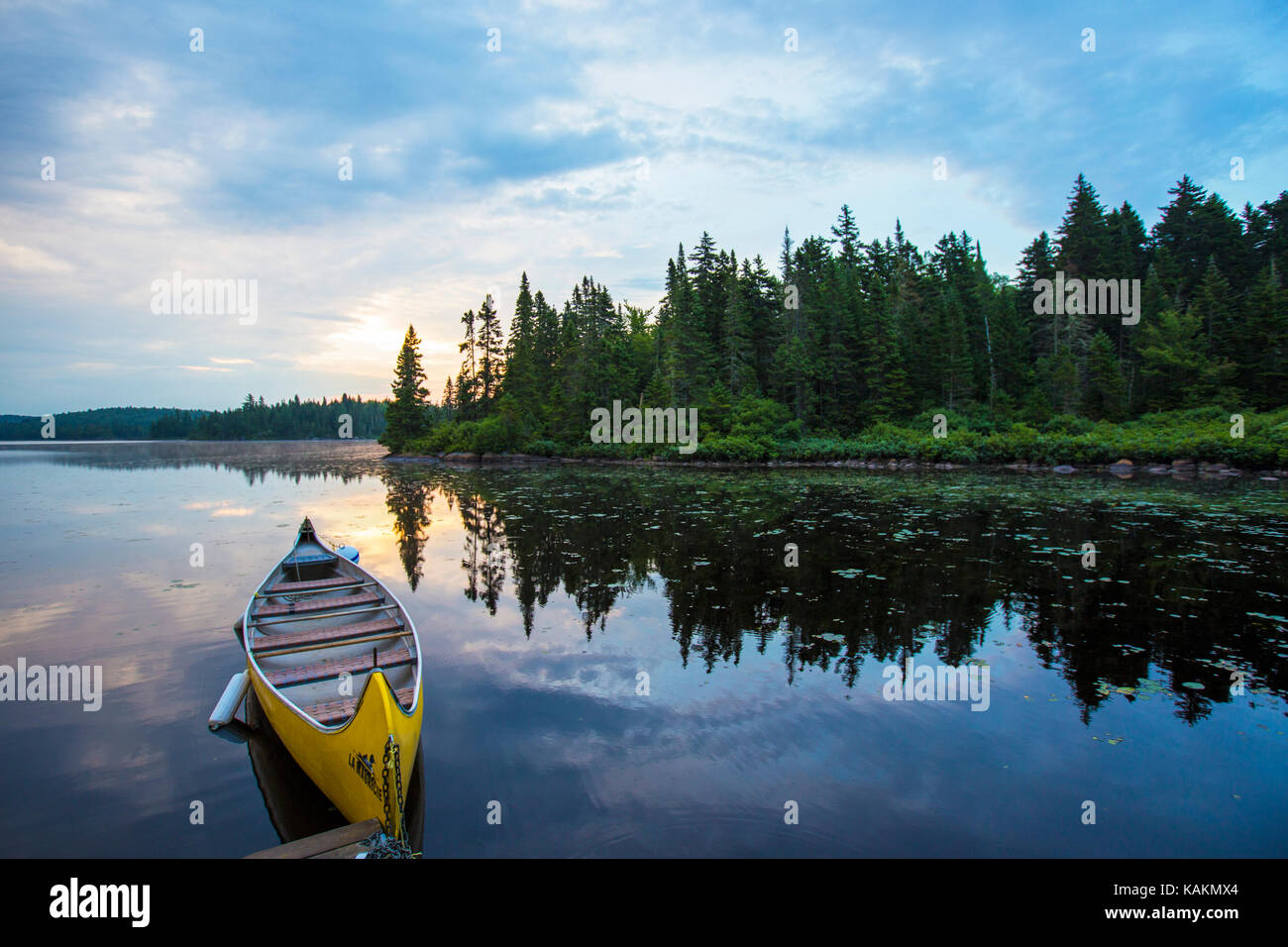 Canoe rabaska in Mauricie National Park Stock Photo - Alamy