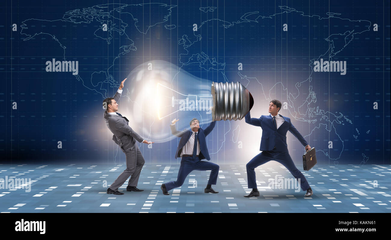 Businessmen in bright idea concept Stock Photo - Alamy