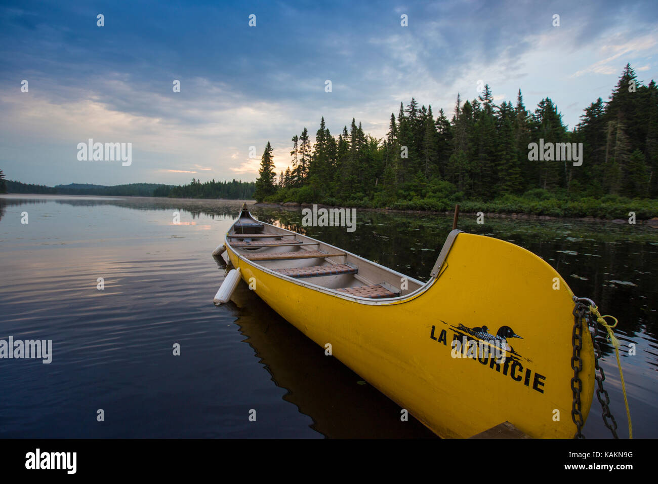 Canoe rabaska in Mauricie National Park Stock Photo - Alamy