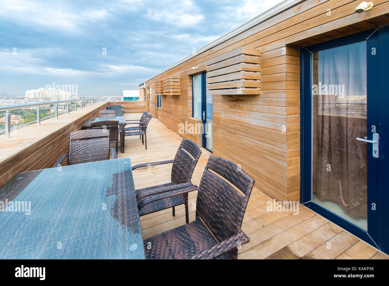 Terrace cafe on top floor Stock Photo - Alamy
