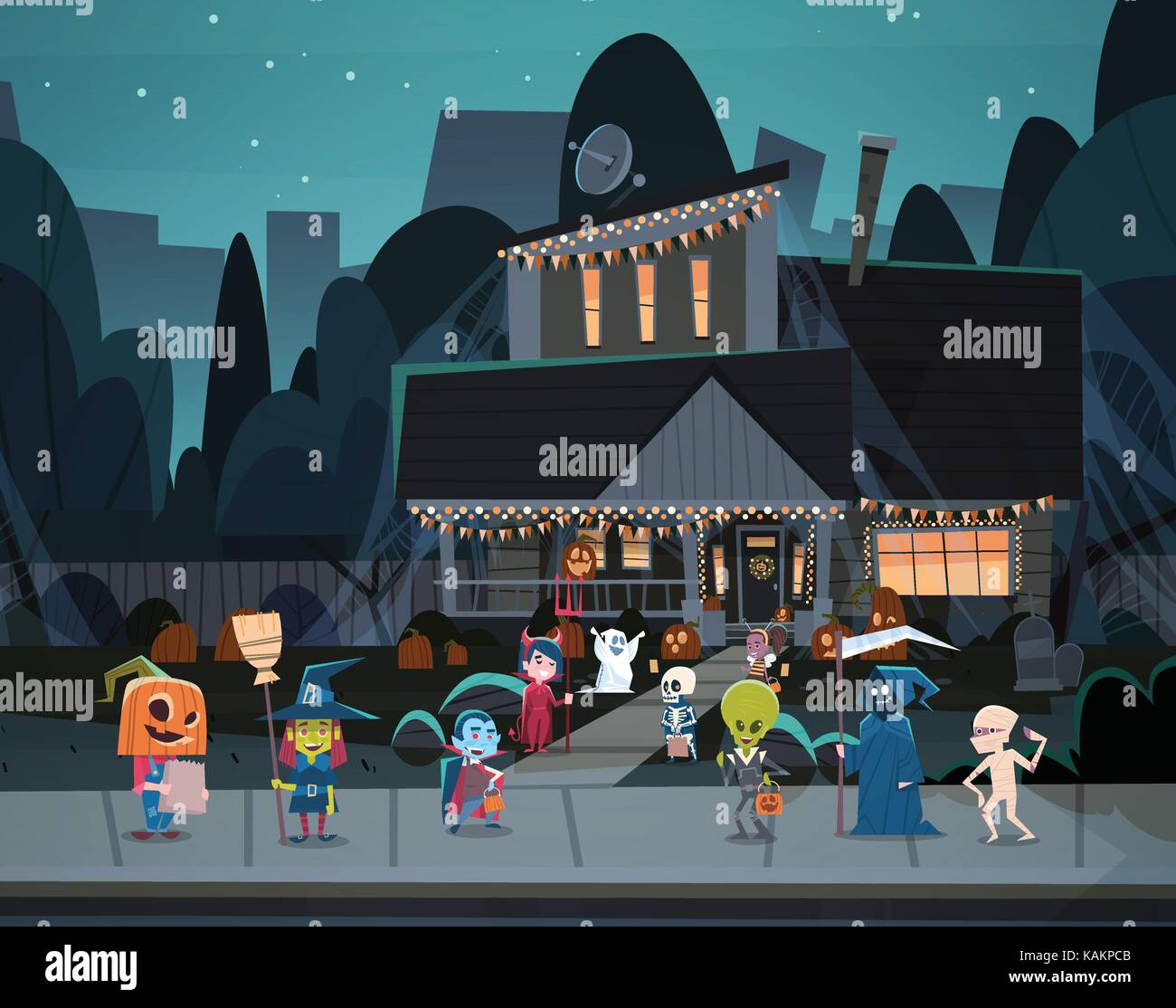 Trick treat cute child in Stock Vector Images - Alamy