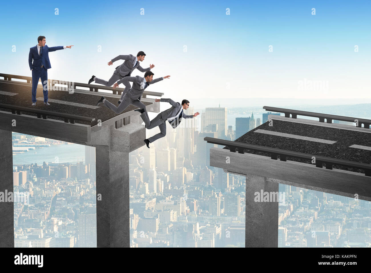 Boss businessman giving wrong instruction to team Stock Photo - Alamy