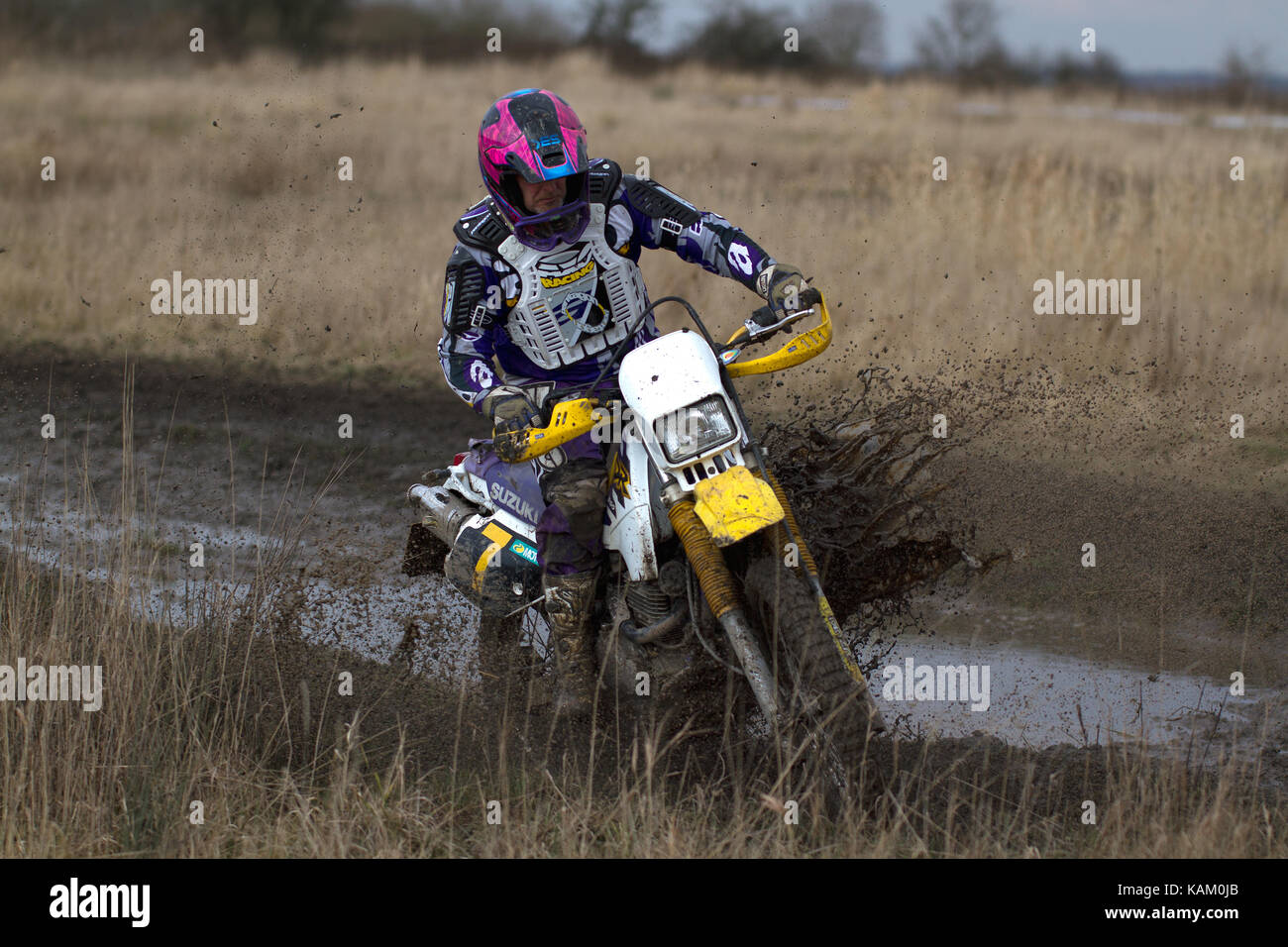Off Road Enduro Bike Rider On Motor Bike at Enduro Event In Abram ...