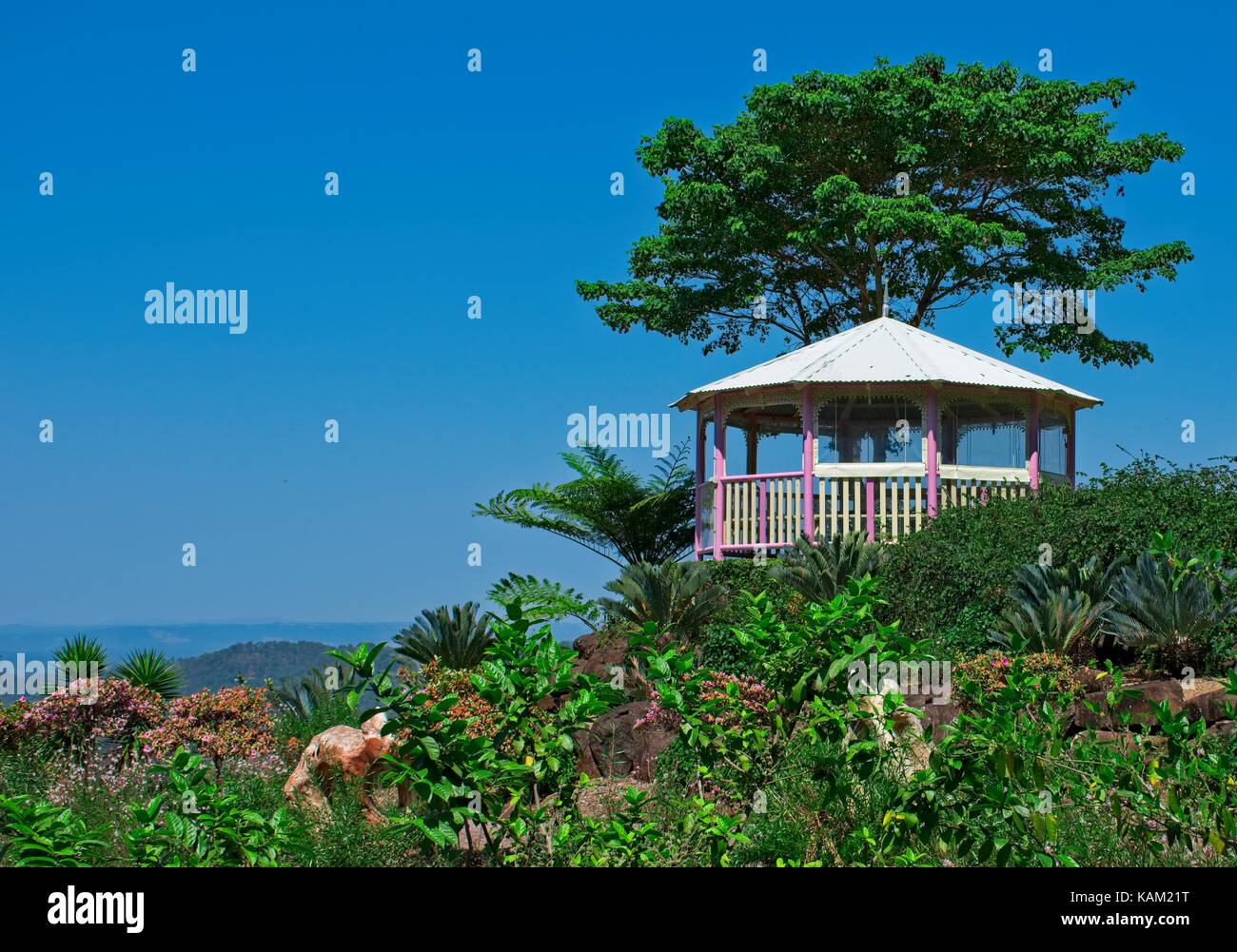 Beautiful scenery with pavilion Stock Photo - Alamy