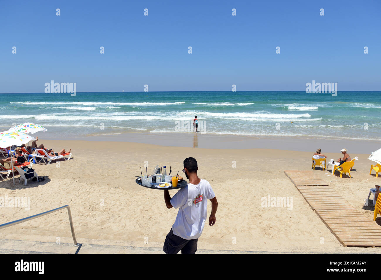 Hazuk Beach in Glilot, Israel Stock Photo - Alamy