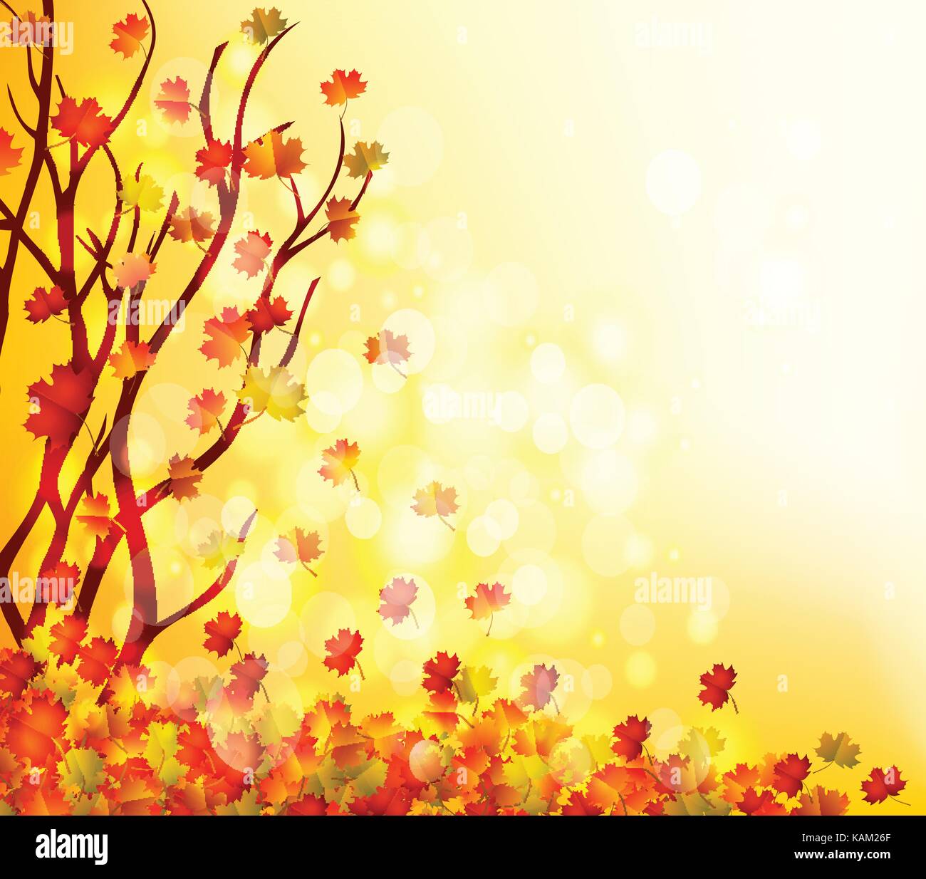 Autumn leaves falling in bright Stock Vector Images - Alamy