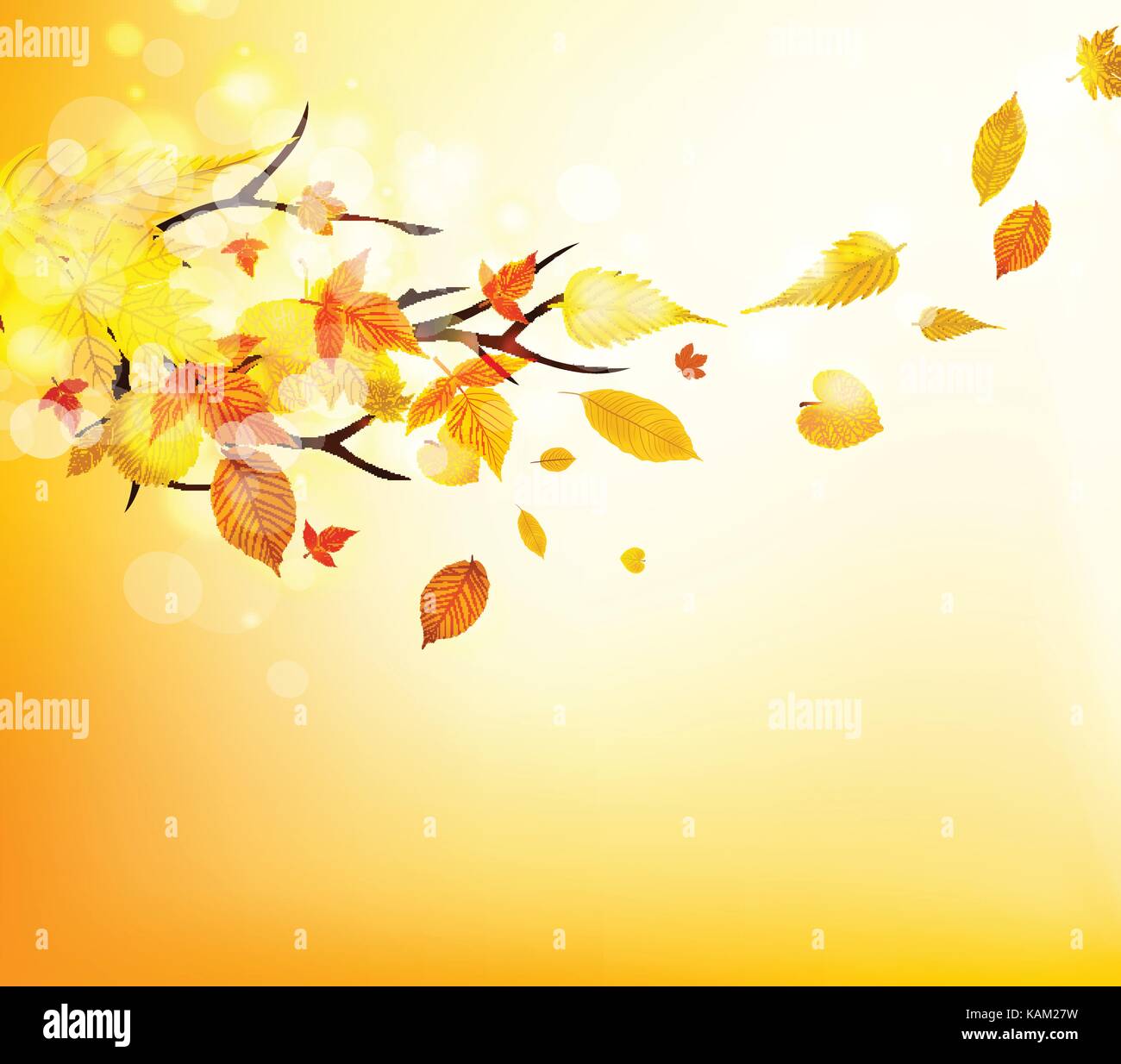 Autumn leaves falling in bright Stock Vector Images - Alamy