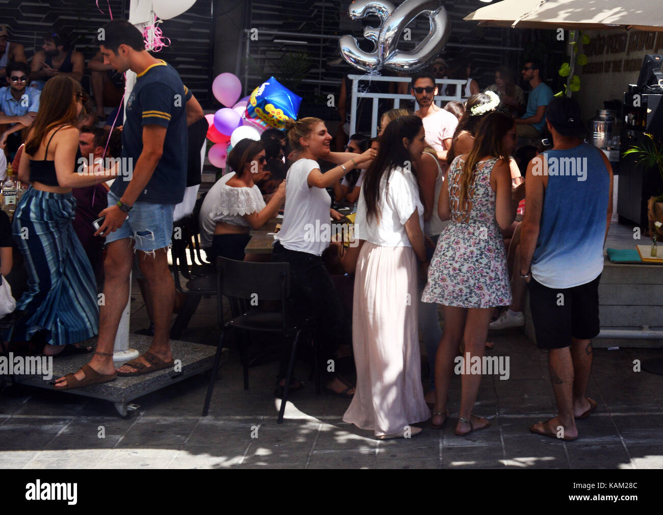 A Friday afternoon party on King George street in Tel-Aviv Stock Photo ...