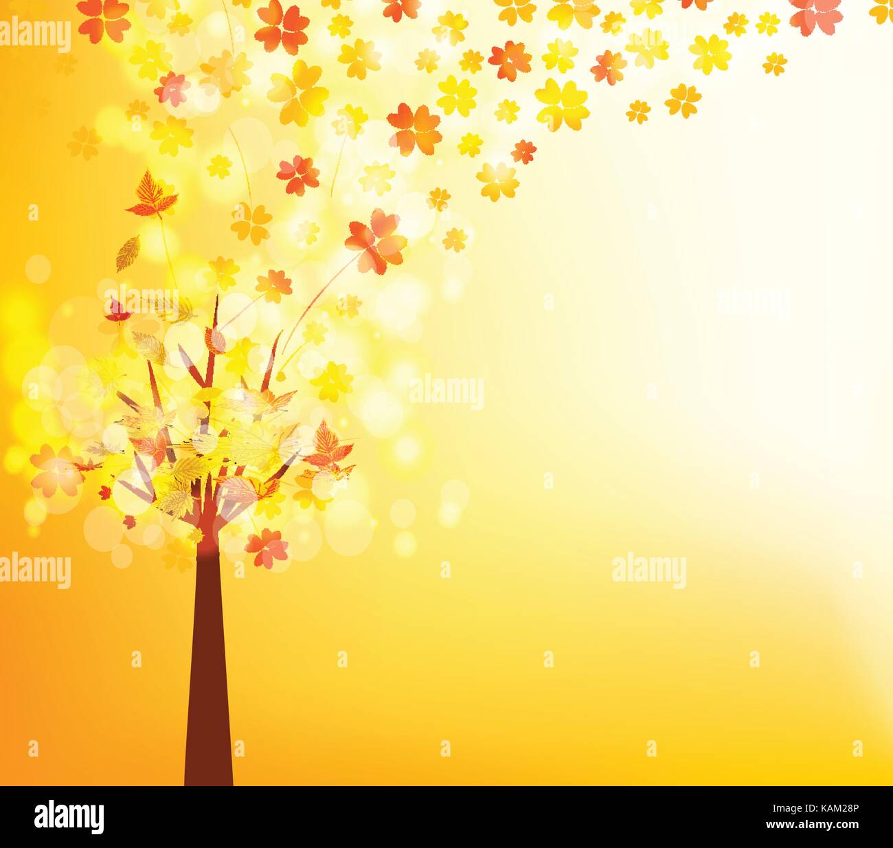 Vector Illustration of an Autumn Design. Autumn tree background Stock ...