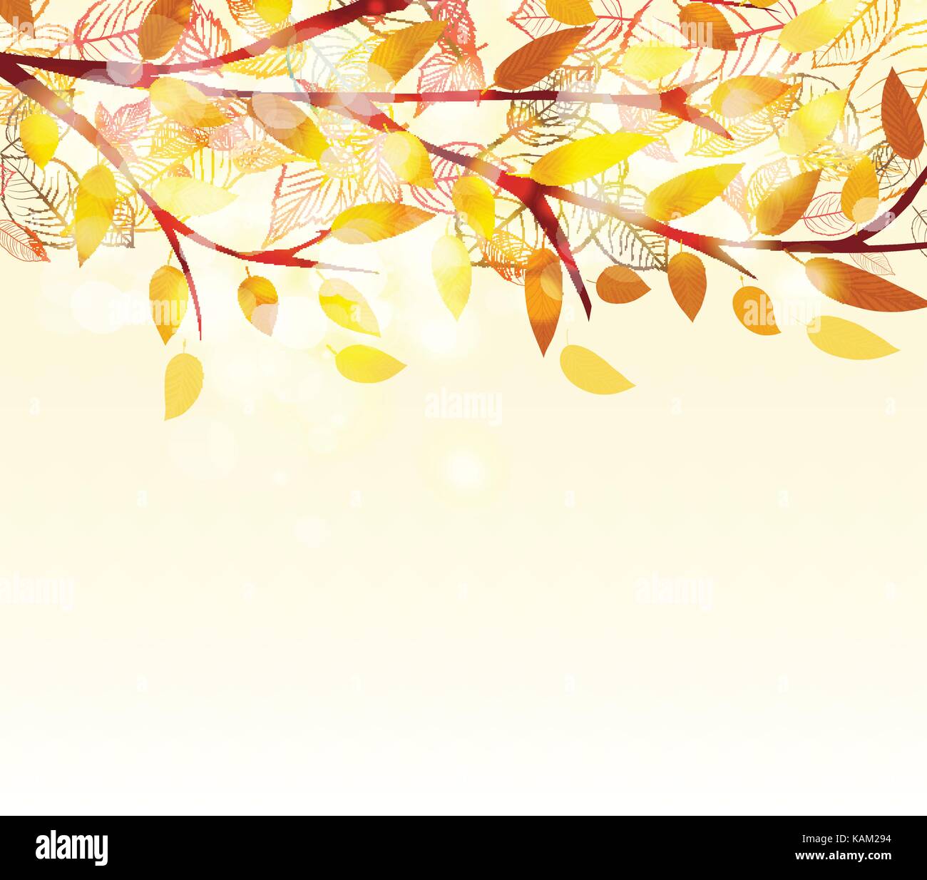 Autumn leaves falling in bright Stock Vector Images - Alamy