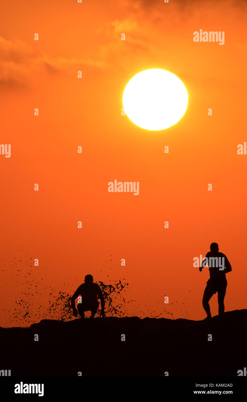 A beautiful sunset at the beach in Tel-Aviv, Israel Stock Photo - Alamy