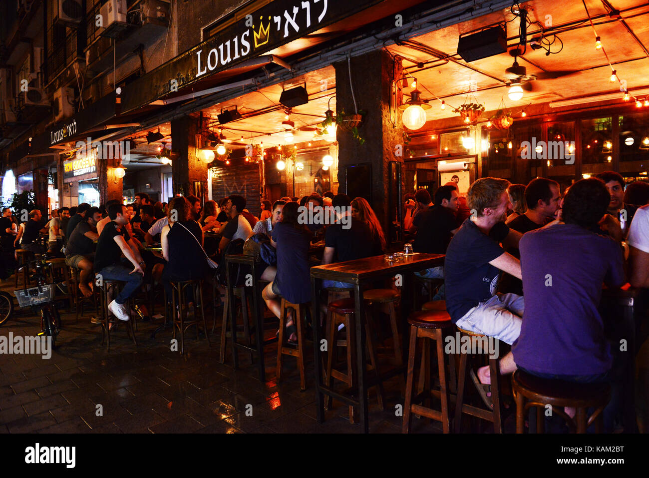 The vibrant Louis Bar in Tel-Aviv Stock Photo - Alamy
