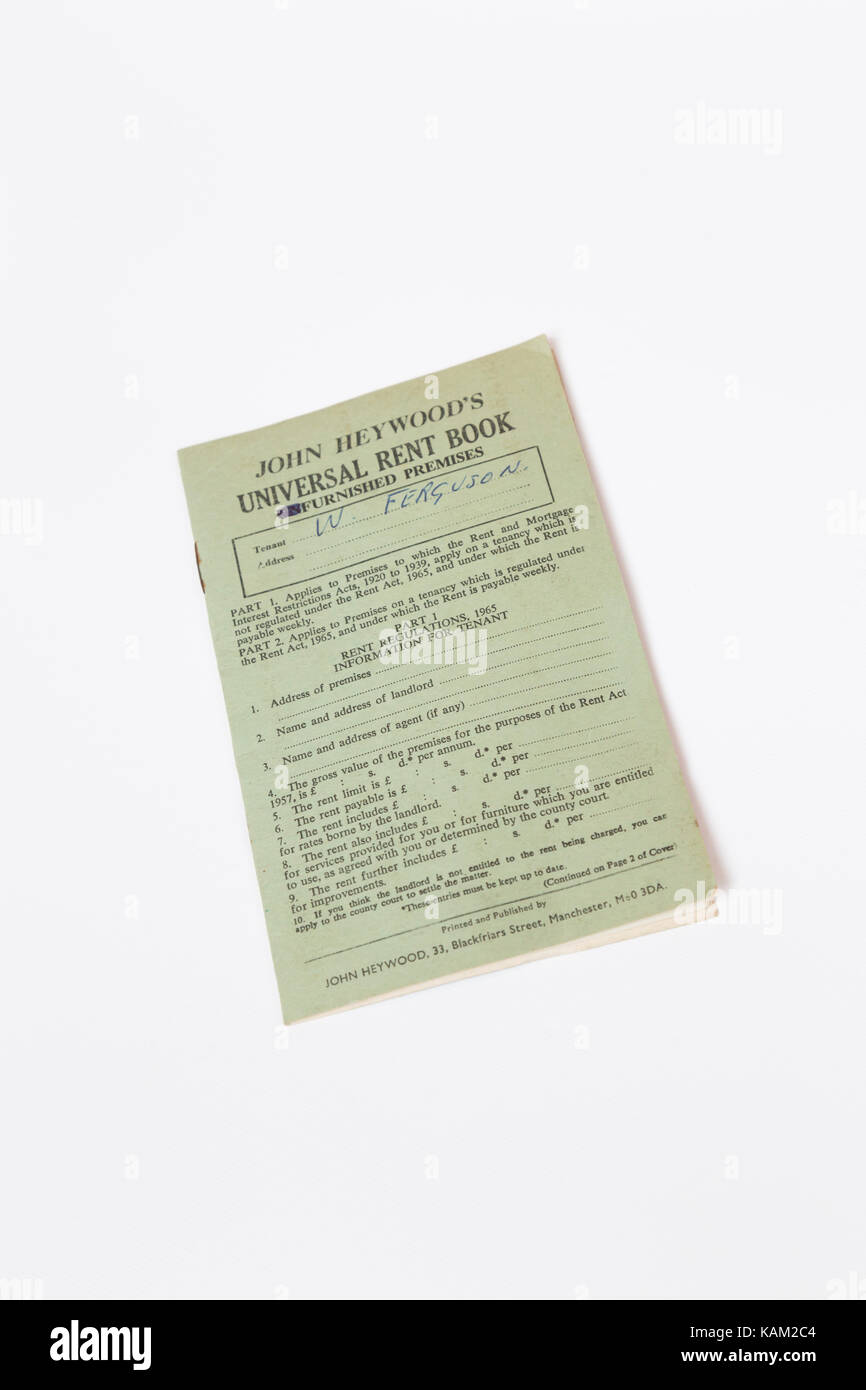 Old rent book hi-res stock photography and images - Alamy
