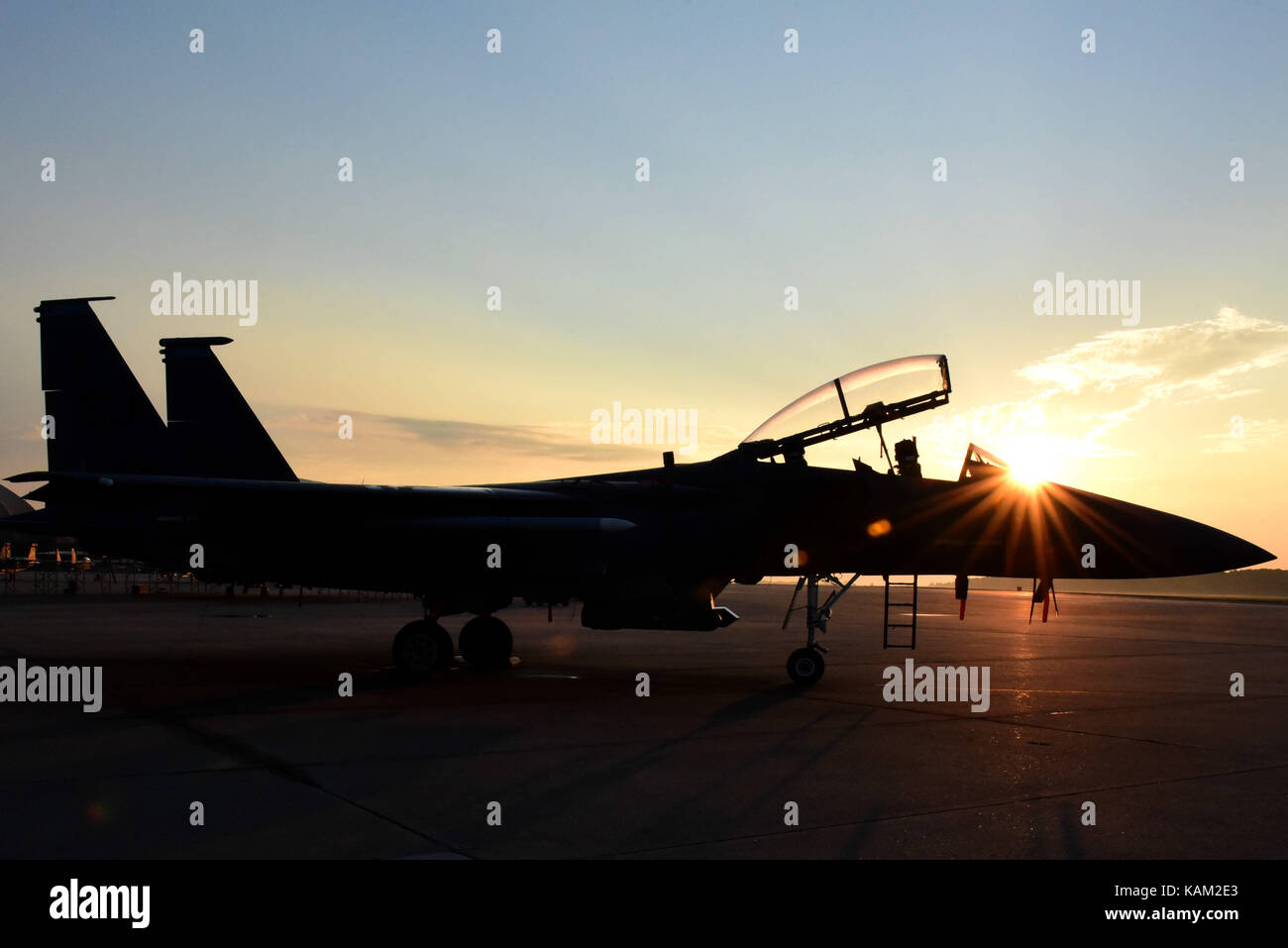 An F-15E Strike Eagle of the 336th Fighter Squadron, takes off during ...