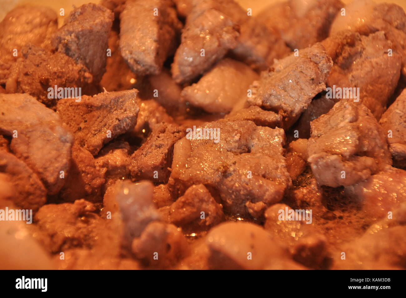 Afelia. Cypriot national dish of marinated and stewed pork in aromatic ...