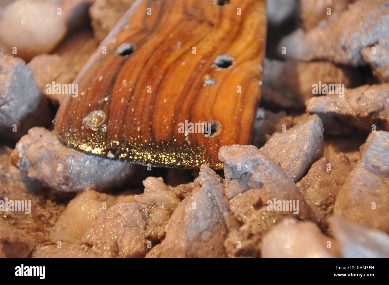 Afelia. Cypriot national dish of marinated and stewed pork in aromatic ...