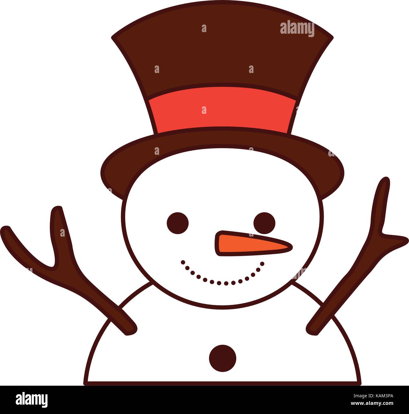 christmas snowman cartoon smile character winter Stock Vector Image ...
