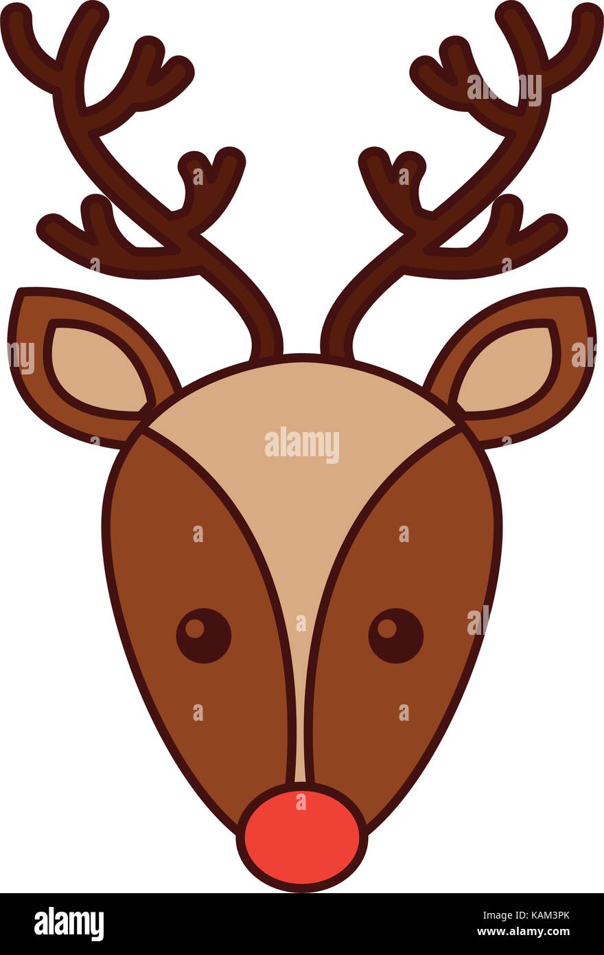 christmas reindeer head horned animal decoration Stock Vector Image ...