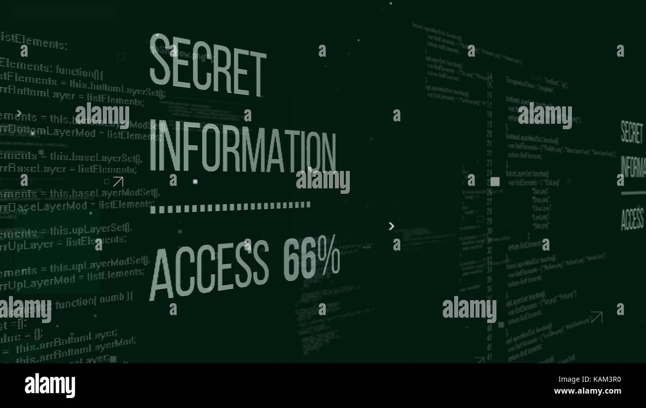 Striking 3d rendering of hackers code with an inscription Secret ...