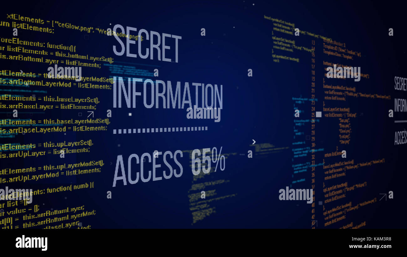 Hush-hush 3d illustration of hackers code with an inscription Secret ...