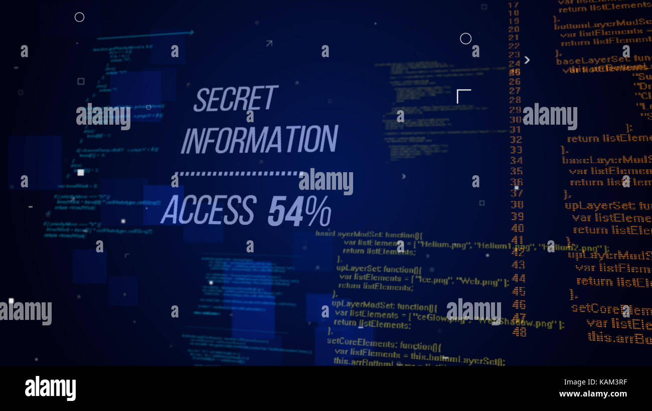 Top secret 3d rendering of hackers code with an inscription Secret ...