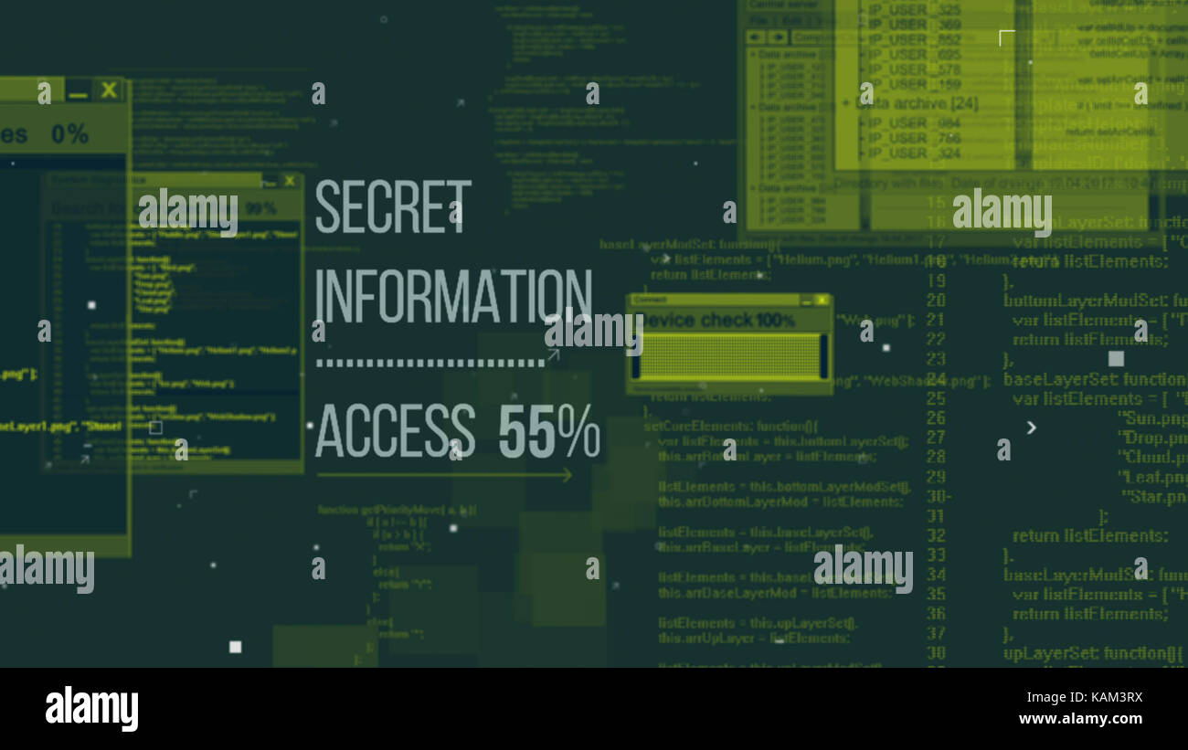 Striking 3d illustration of hackers code with a memo Secret Information ...