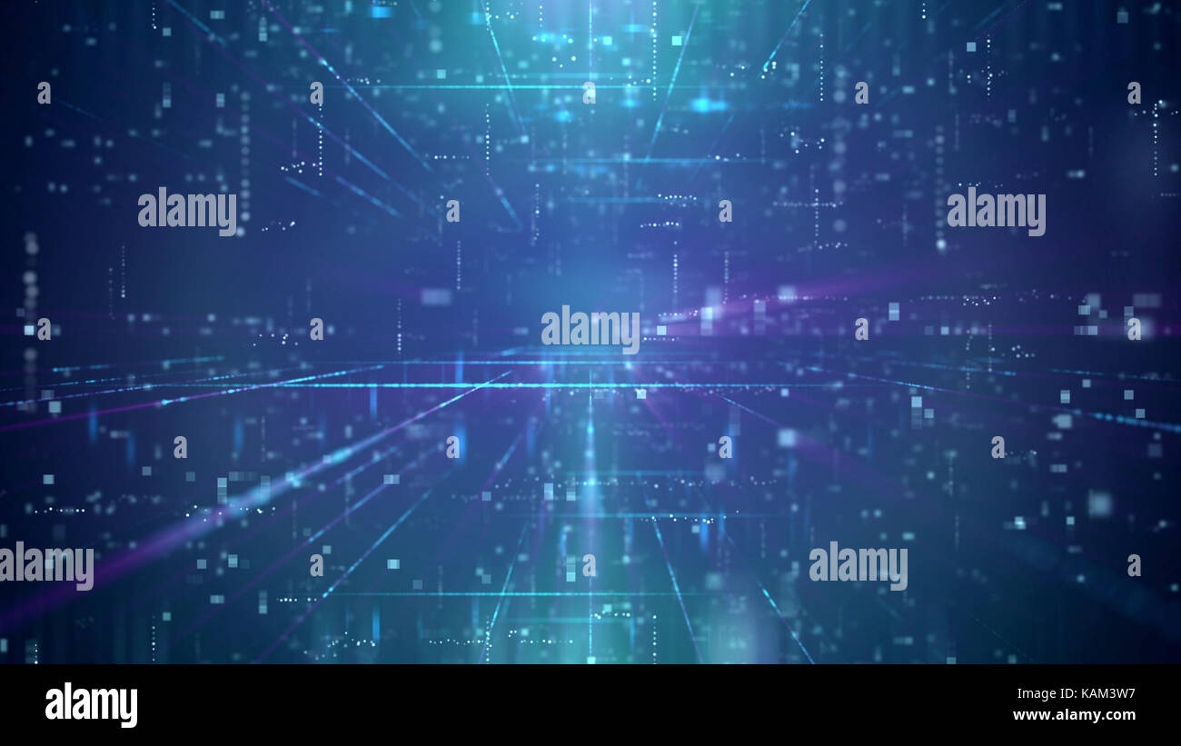 Optical illusion 3d illustration of an innovative technology cyberspace ...