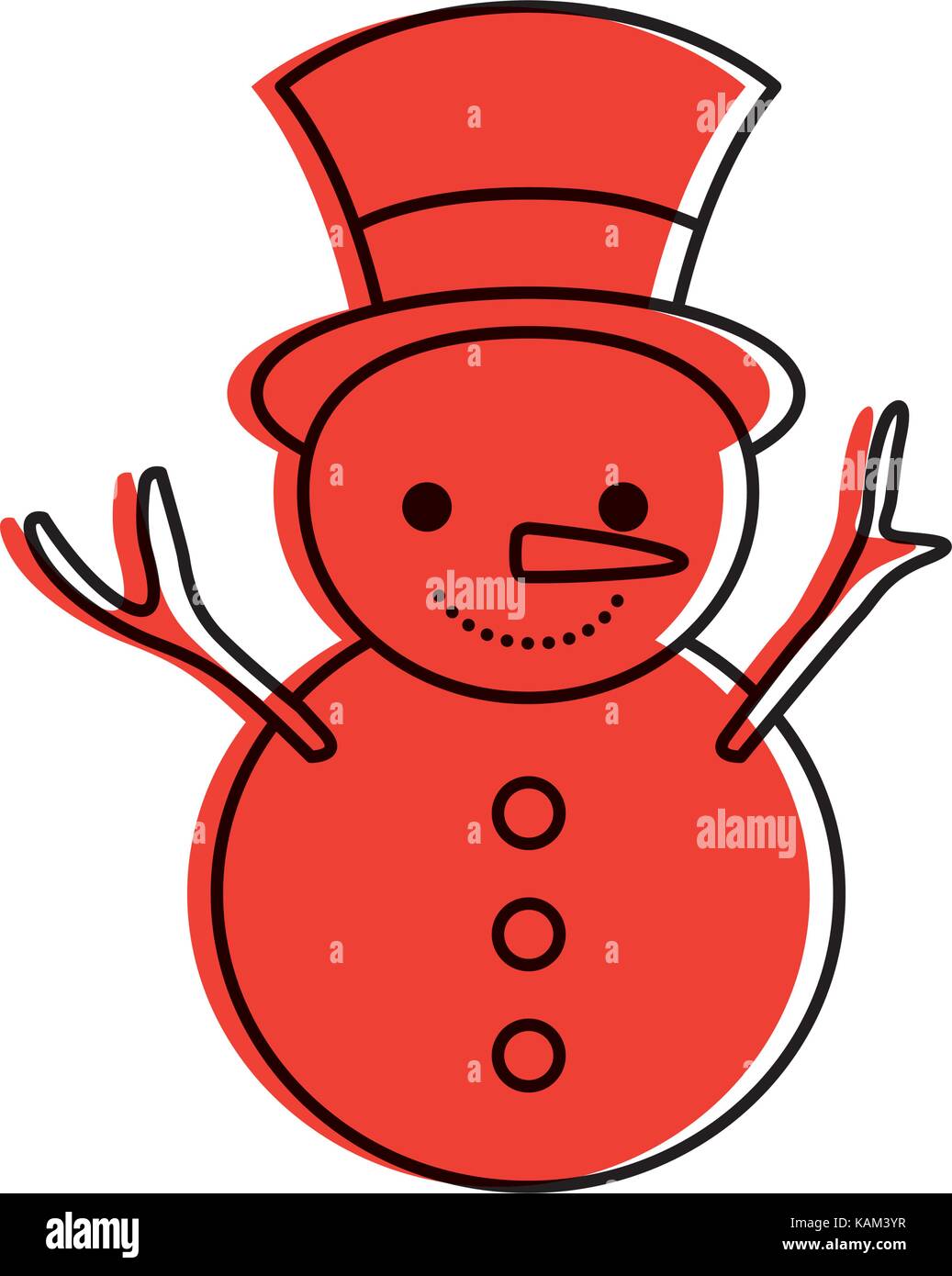 christmas snowman cartoon smile character winter Stock Vector Image ...