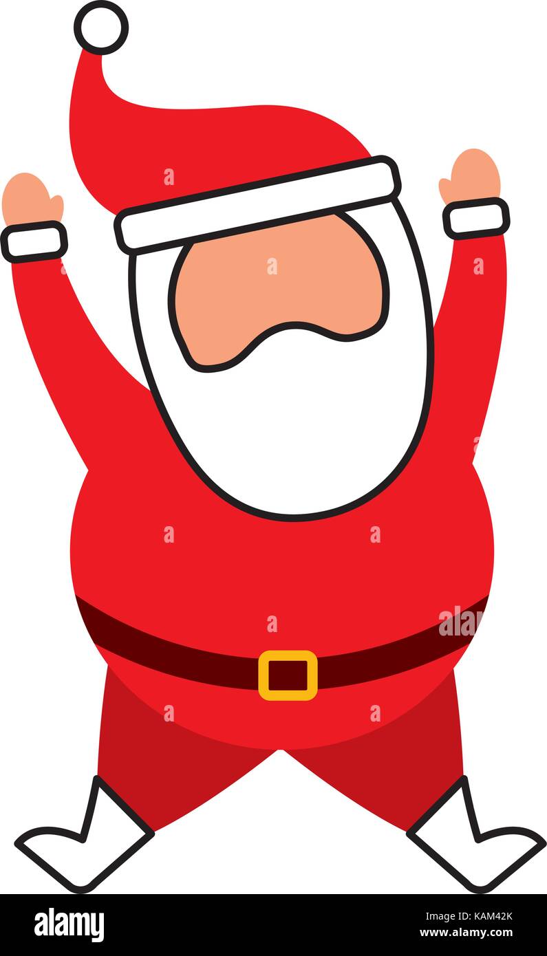 christmas happy santa claus jumping celebration Stock Vector Image ...
