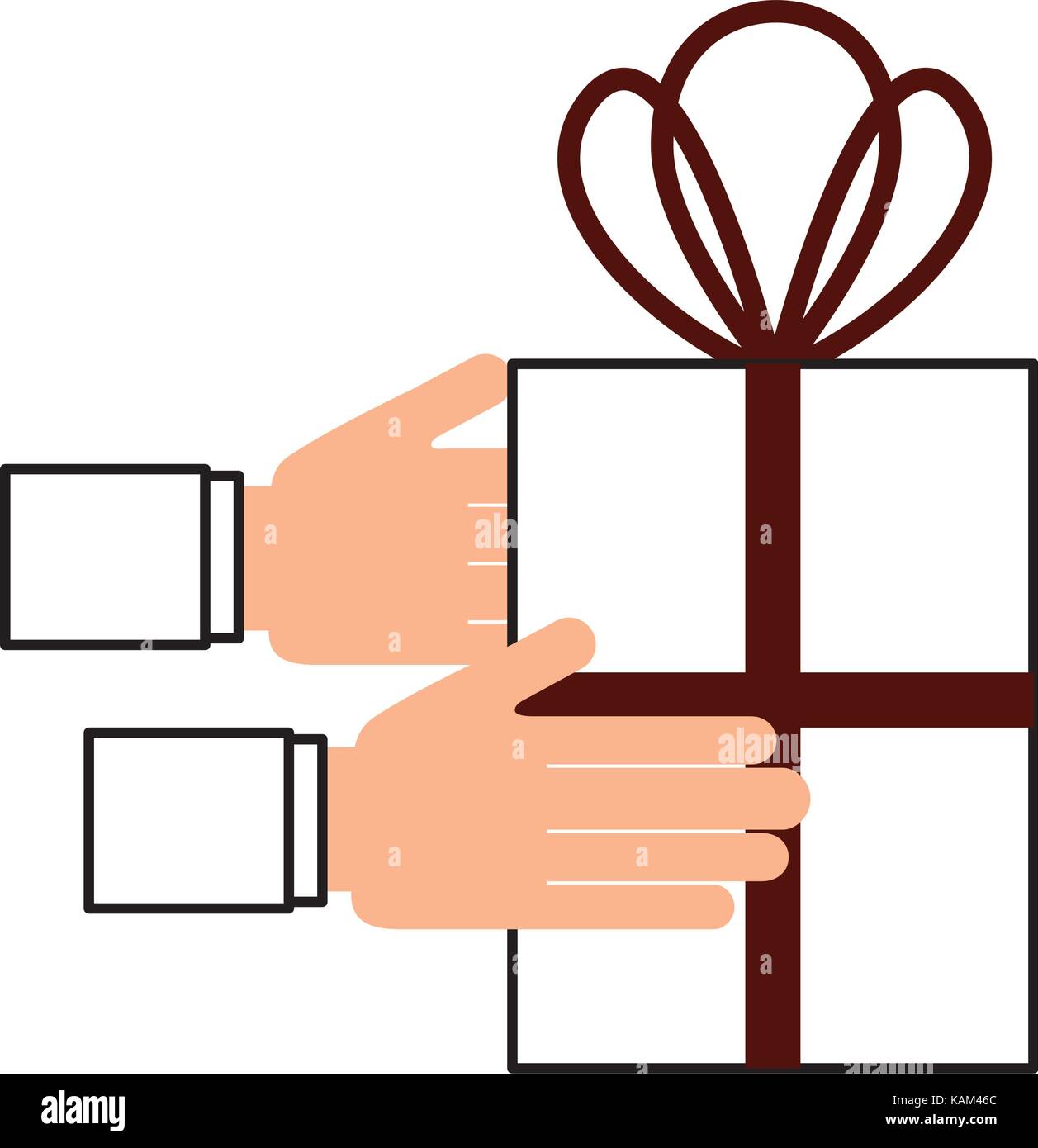 Hand holding wrapped xmas Stock Vector Images - Alamy