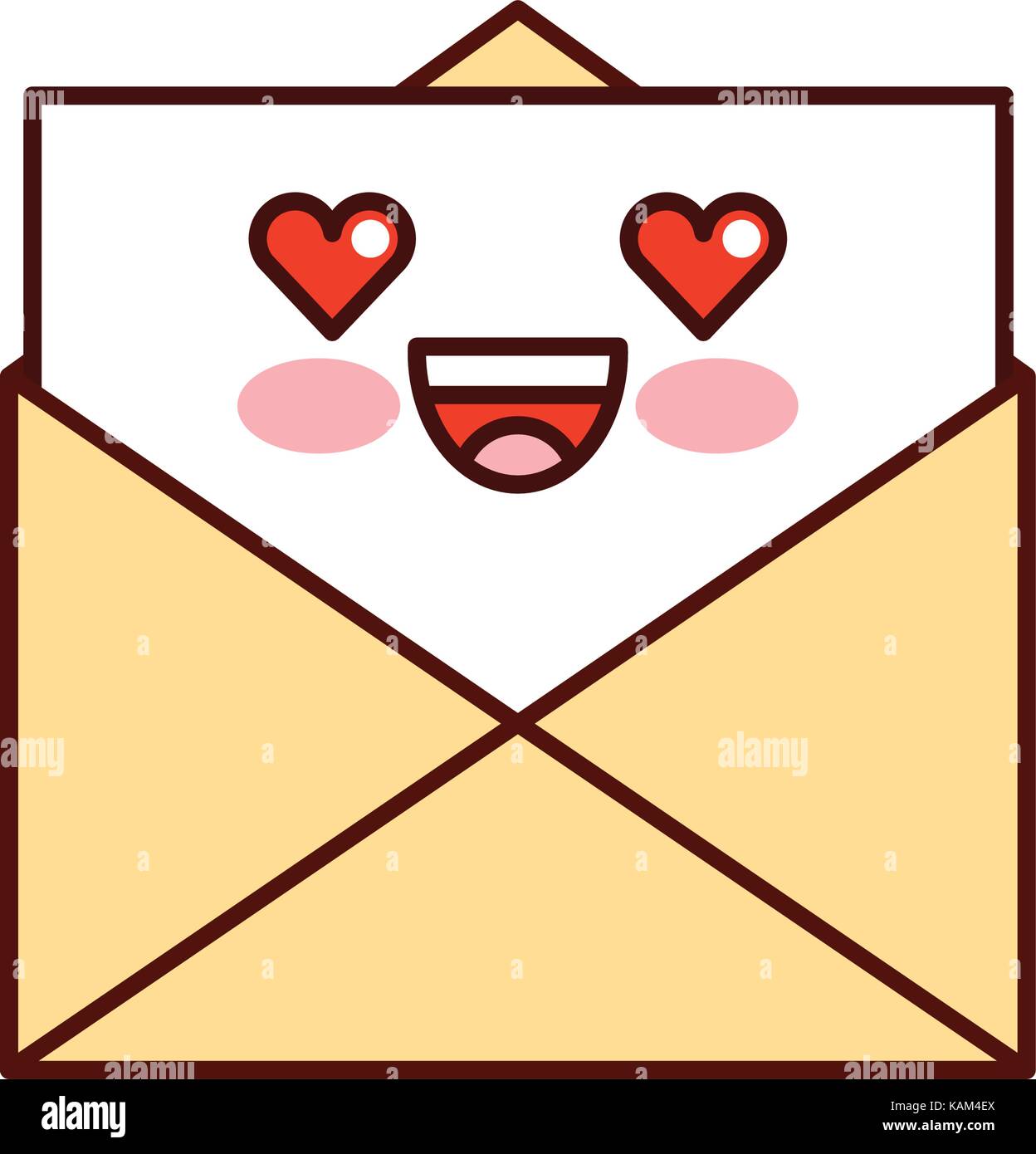 kawaii email envelope letter message cartoon Stock Vector Image & Art ...