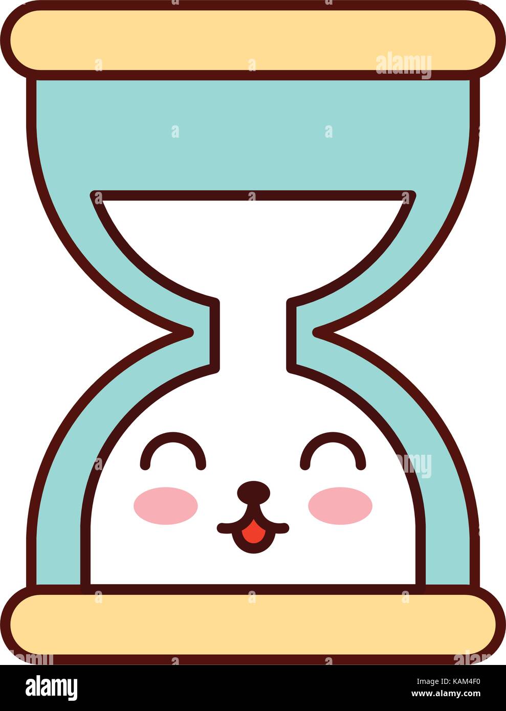 kawaii business time management hourglass cartoon Stock Vector Image ...