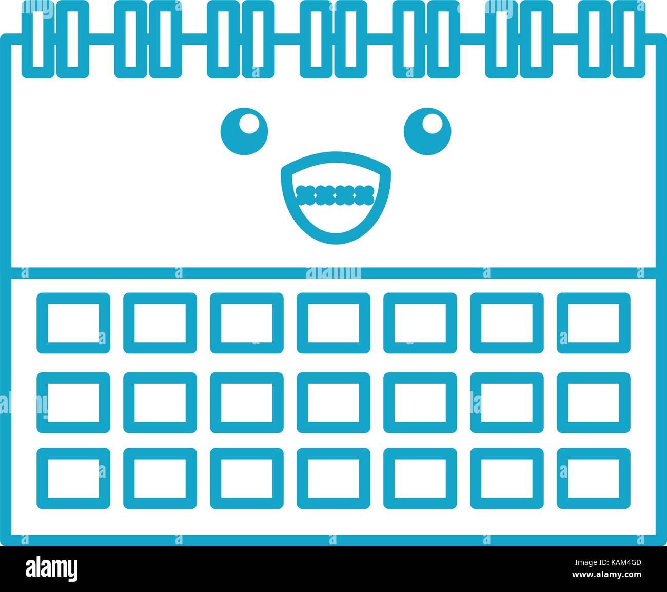 kawaii calendar business date appointment cartoon Stock Vector Image ...