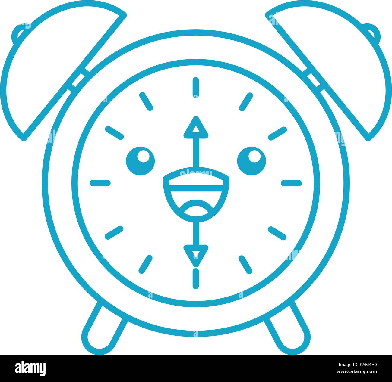 kawaii alarm clock time alert bell hour cartoon Stock Vector Image ...
