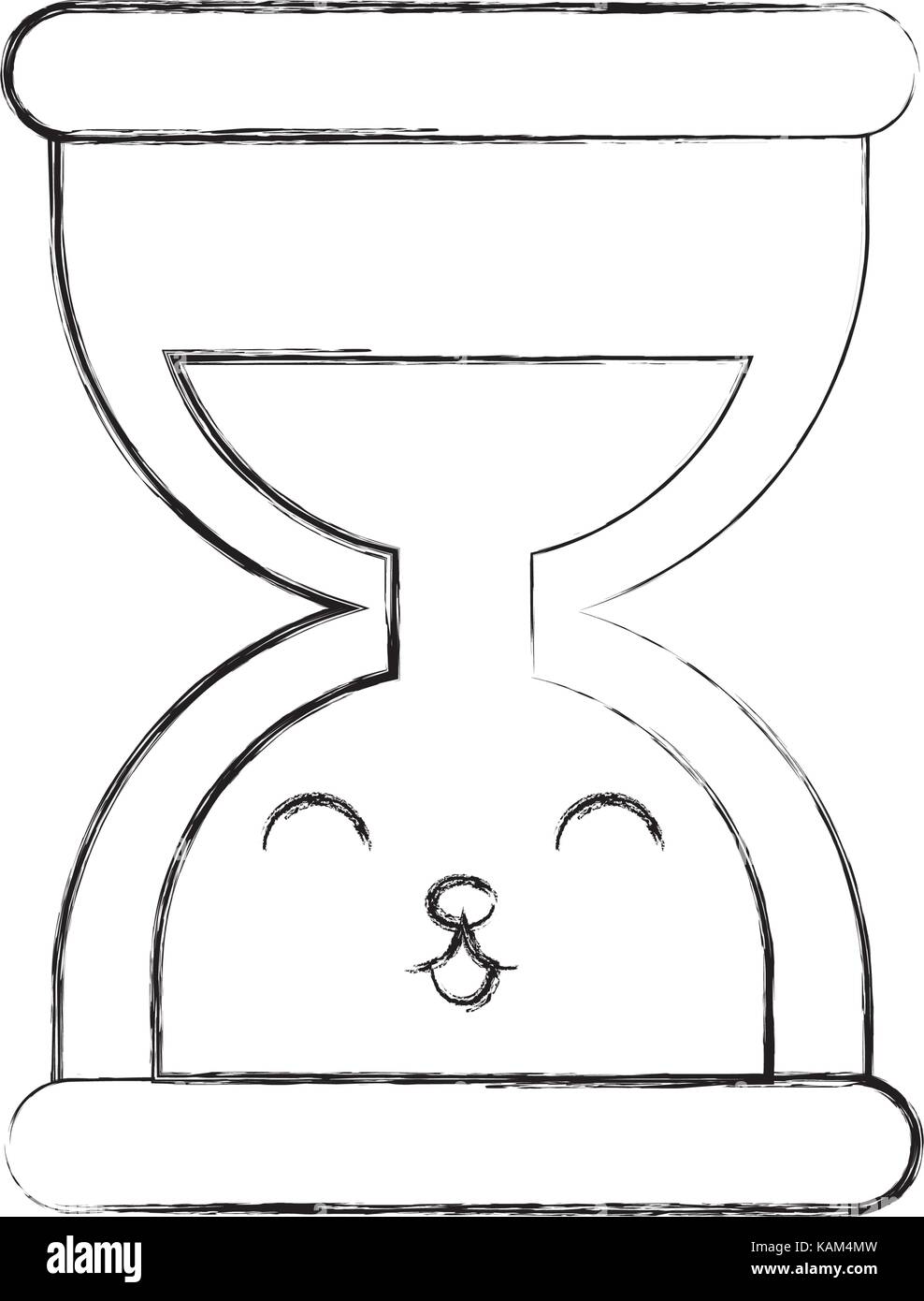 kawaii business time management hourglass cartoon Stock Vector Image ...