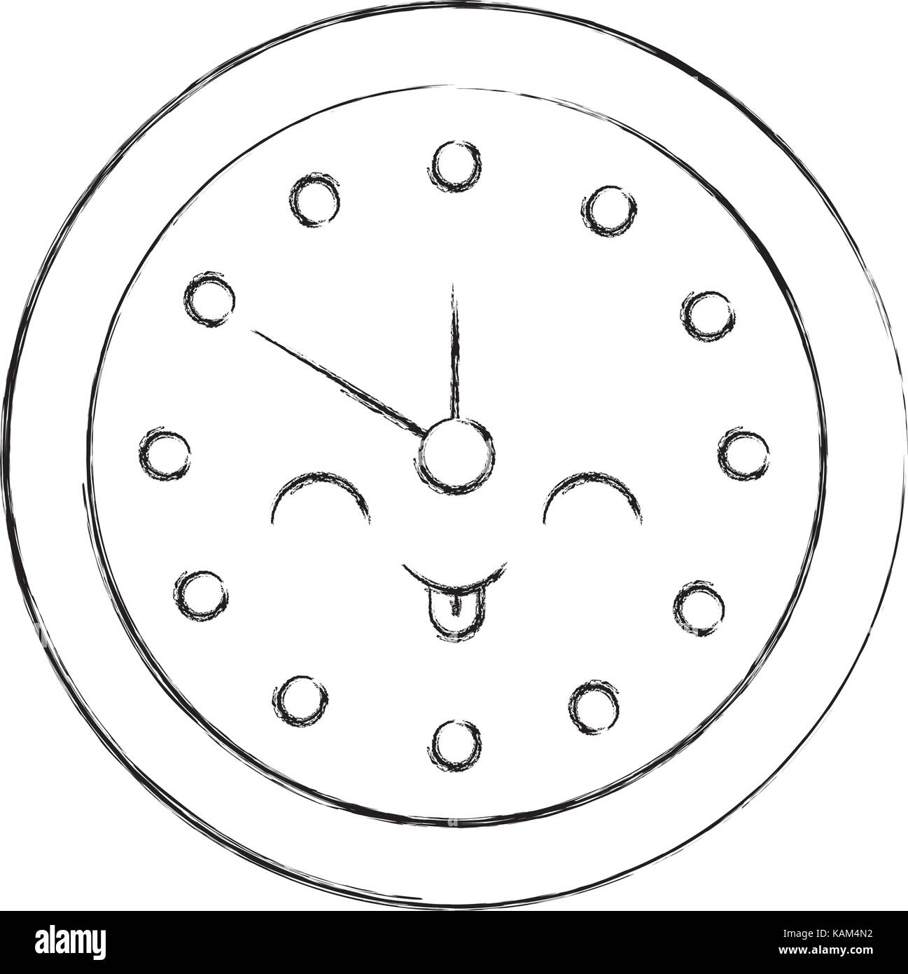 kawaii round clock time minute cartoon Stock Vector Image & Art - Alamy