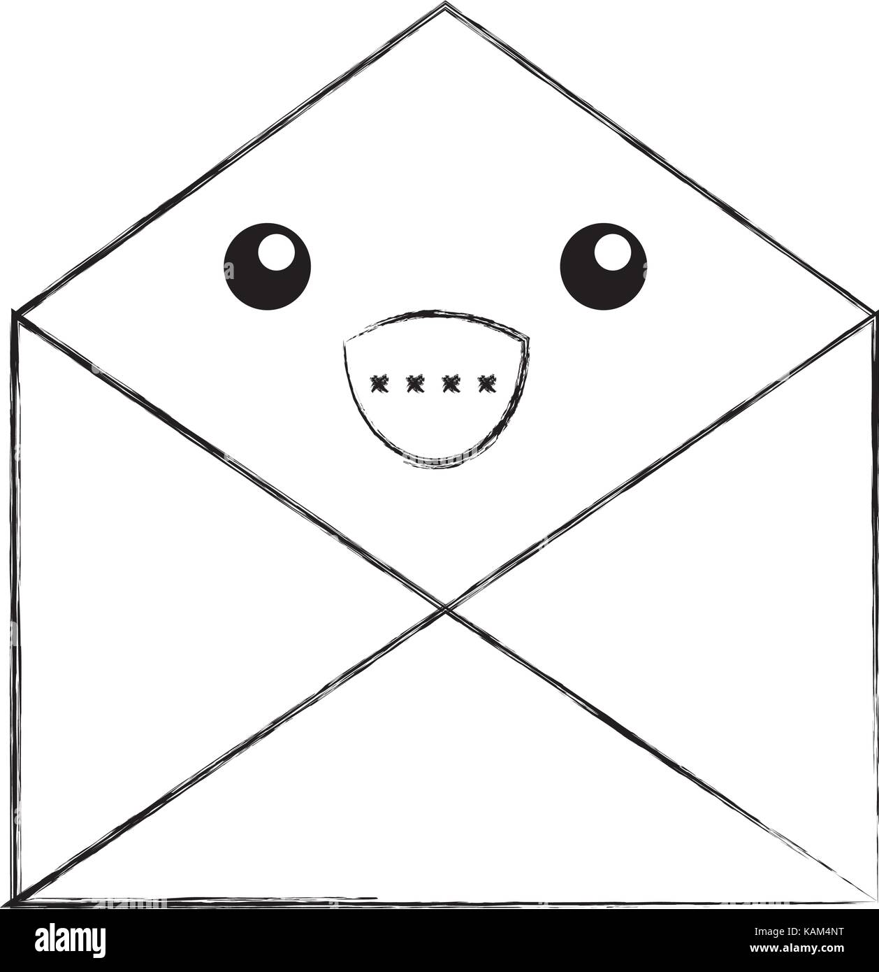 kawaii open envelope message mail cartoon Stock Vector Image & Art - Alamy
