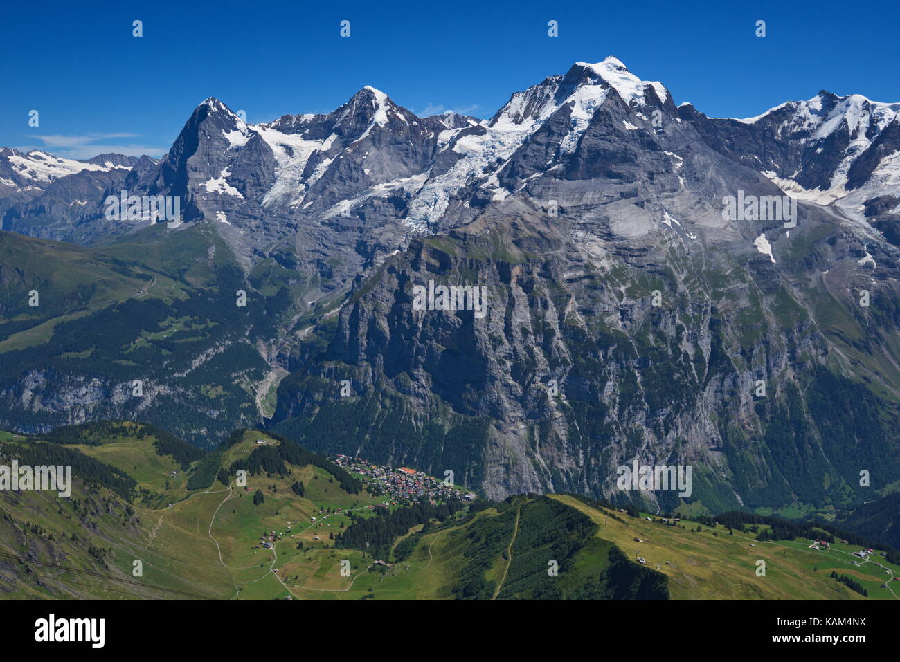 Eiger, Mönch and Jungfrau, from Birg station Stock Photo - Alamy