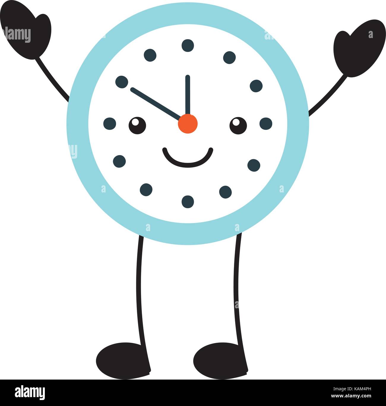 kawaii round clock time minute cartoon Stock Vector Image & Art - Alamy