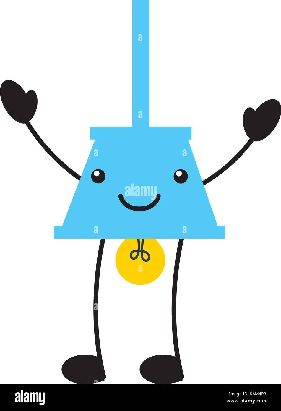 kawaii hanging lamp bulb light decoration cartoon Stock Vector Image ...